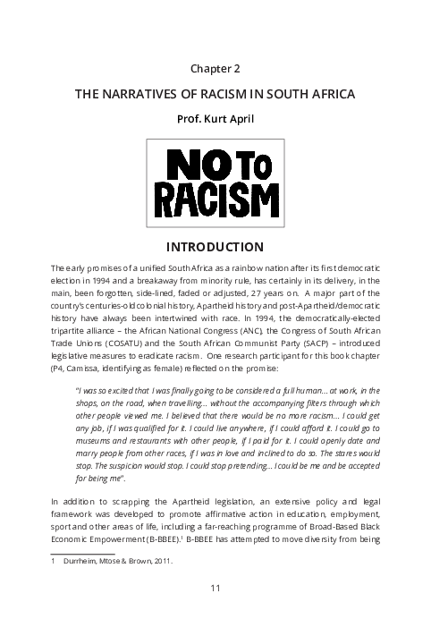 (PDF) The Narratives of Racism in South Africa