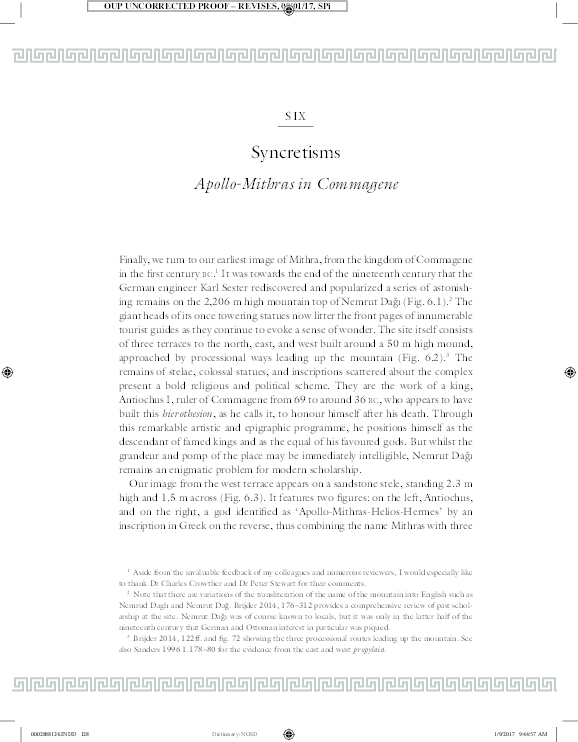 (PDF) 'Syncretisms: Apollo-Mithras in Commagene’, in Adrych et al. 2017 ...