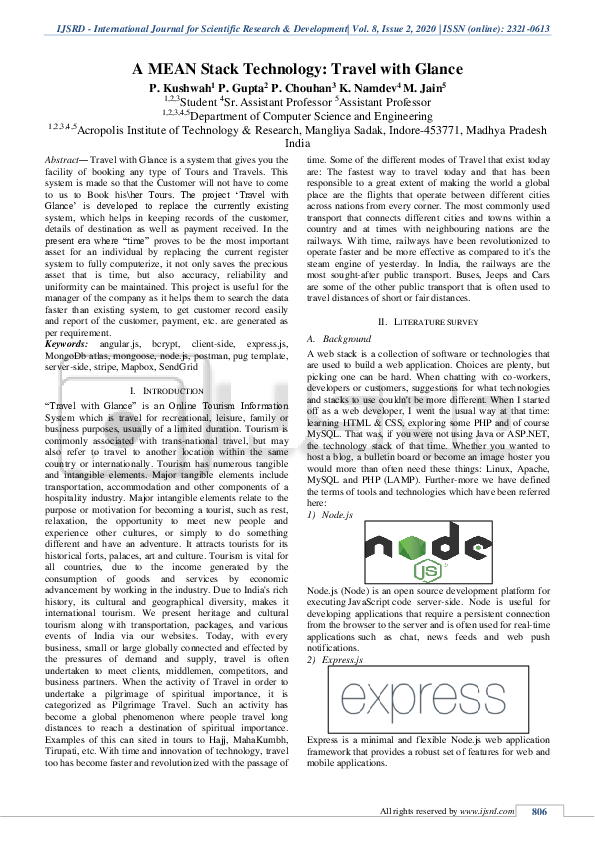 (PDF) A MEAN Stack Technology: Travel with Glance
