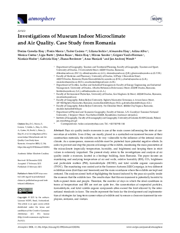 (PDF) Investigations of Museum Indoor Microclimate and Air Quality ...