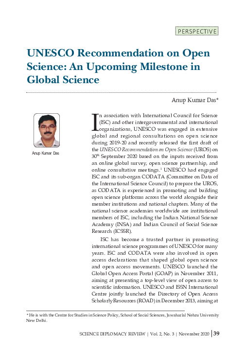 (PDF) UNESCO Recommendation on Open Science: An Upcoming Milestone in ...