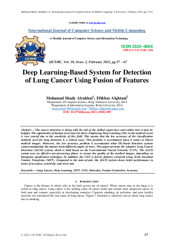 (PDF) Deep Learning-Based System for Detection of Lung Cancer Using ...