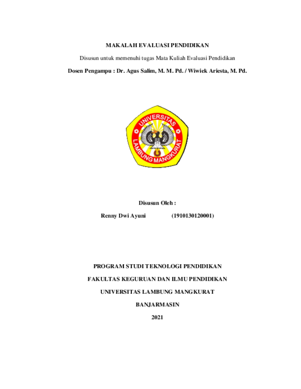 (PDF) MAKALAH EVALUASI PENDIDIKAN "HUBUNGAN ANTARA PENILAIAN DAN ...