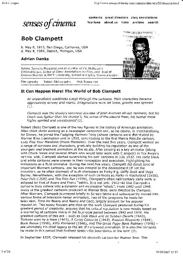 (PDF) It Can Happen Here! The World of Bob Clampett | Adrian Danks ...