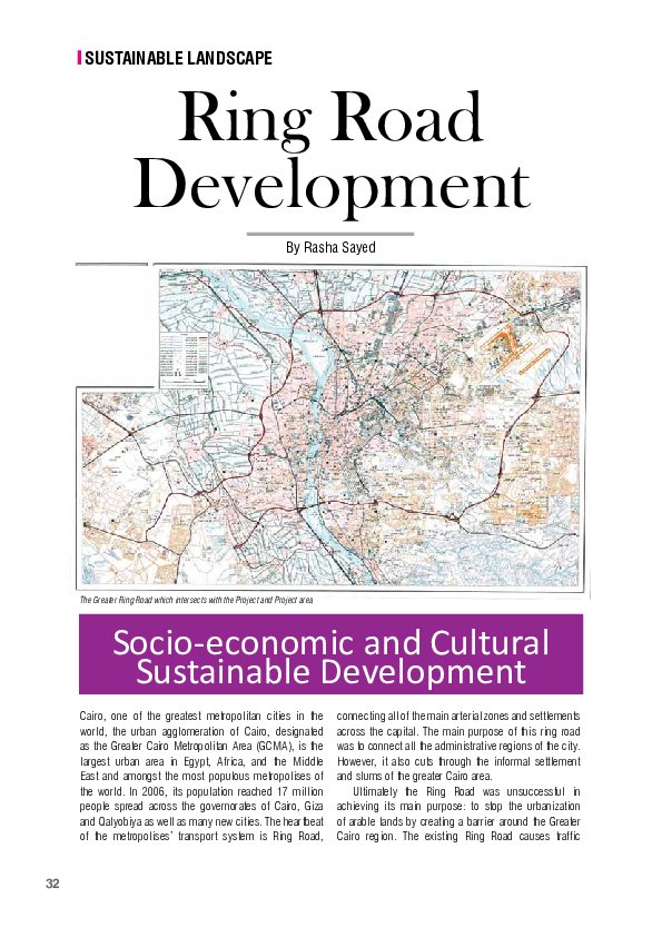 (PDF) Socio-economic and Cultural Sustainable Development_Ring Road Development_Cairo Case Study