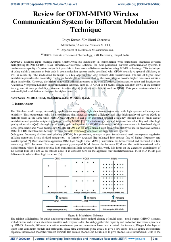 Pdf Review For Ofdm Mimo Wireless Communication System For Different