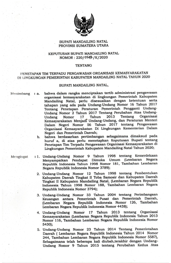 (PDF) SK Tim Terpadu Pengawasan Ormas