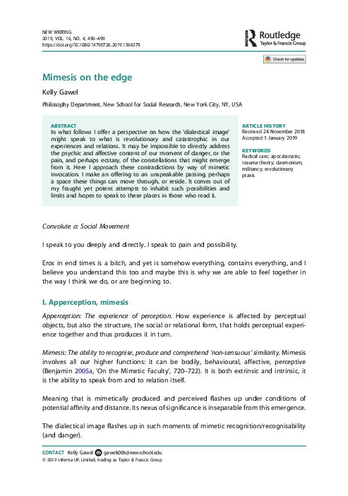 (PDF) Mimesis on the Edge