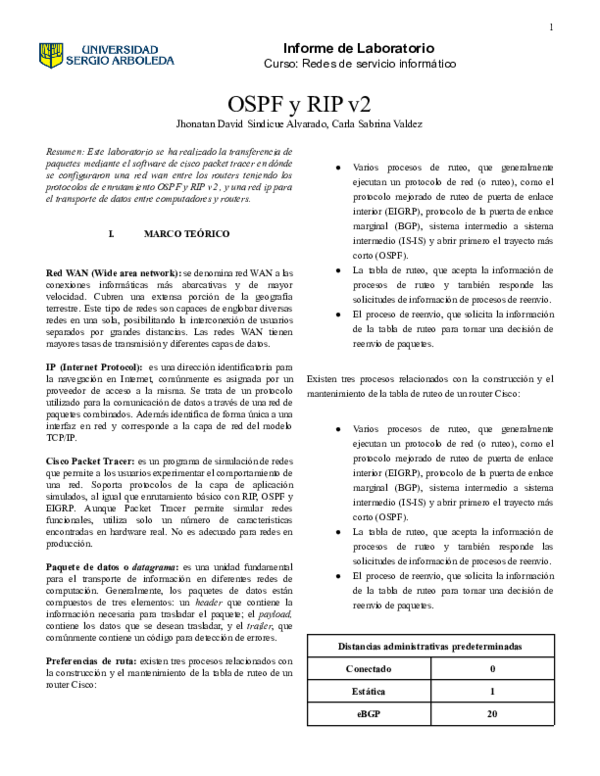 (PDF) Redes de servicio informático OSPF y RIP v2