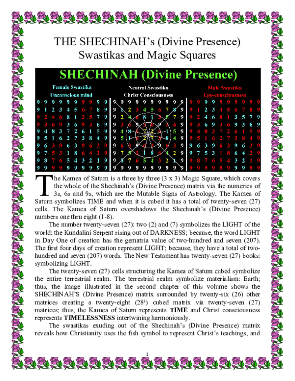(PDF) THE SHECHINAH's (Divine Presence) Swastikas and Magic Squares
