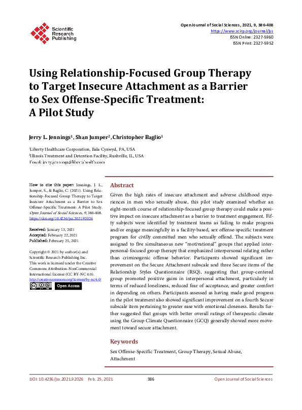 Pdf Using Relationship Focused Group Therapy To Target Insecure