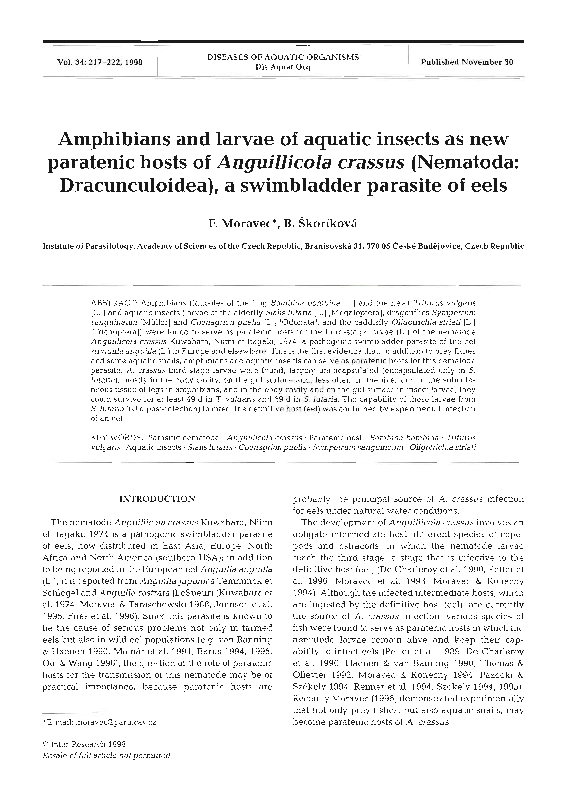 (PDF) Amphibians and larvae of aquatic insects as new paratenic hosts ...