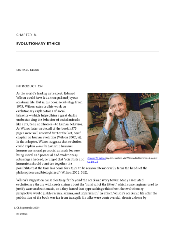 (PDF) Evolutionary Ethics