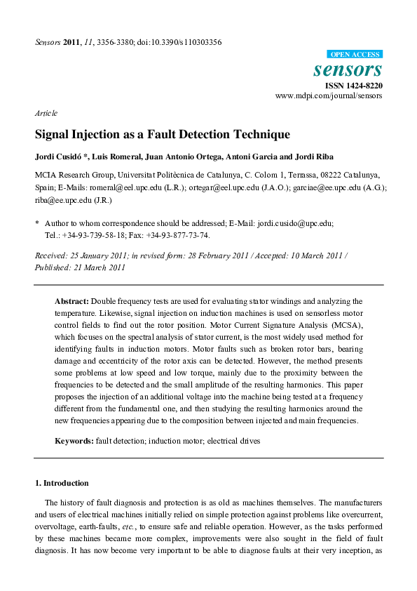 (PDF) Signal Injection as a Fault Detection Technique