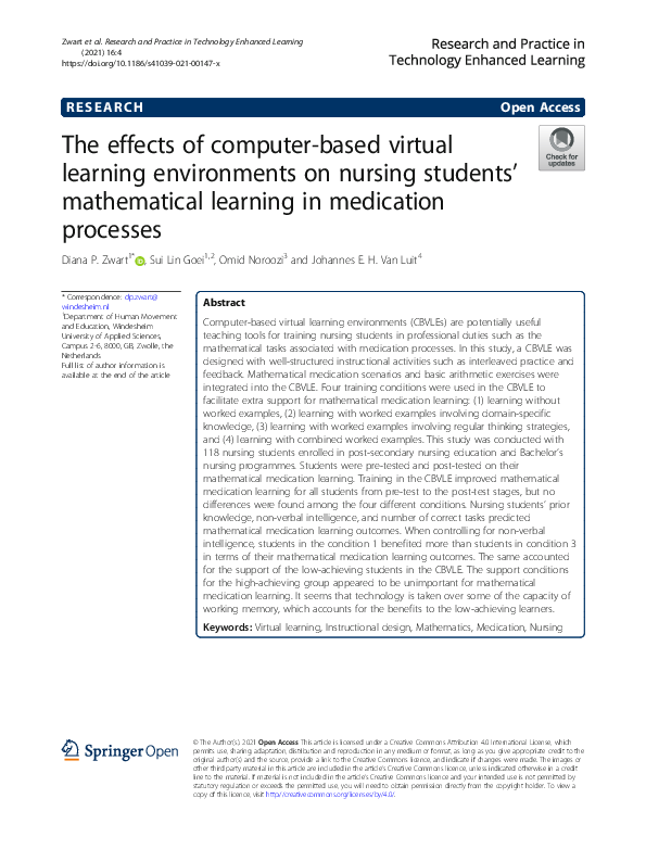 (PDF) The effects of computer-based virtual learning environments on nursing students ...