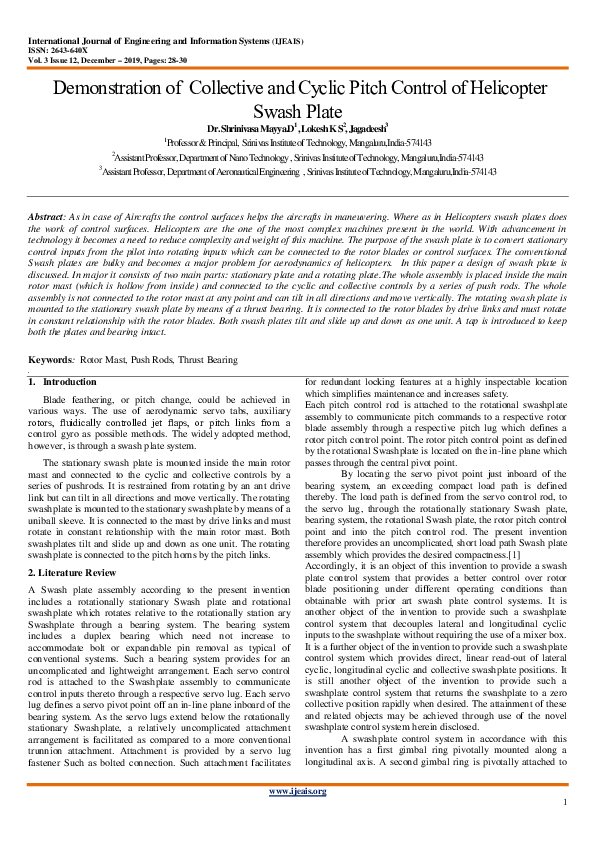 (PDF) Demonstration of Collective and Cyclic Pitch Control of ...