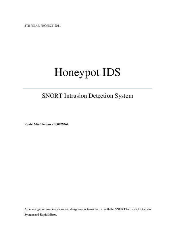 (PDF) Honeypot IDS SNORT Intrusion Detection System