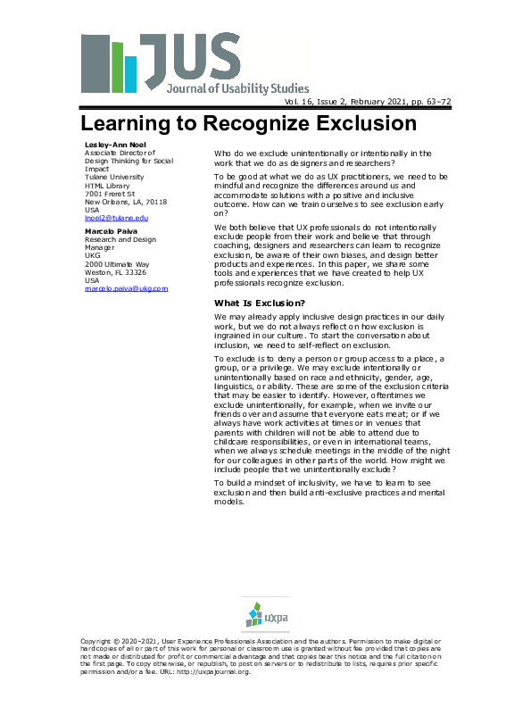 (PDF) Learning to Recognize Exclusion