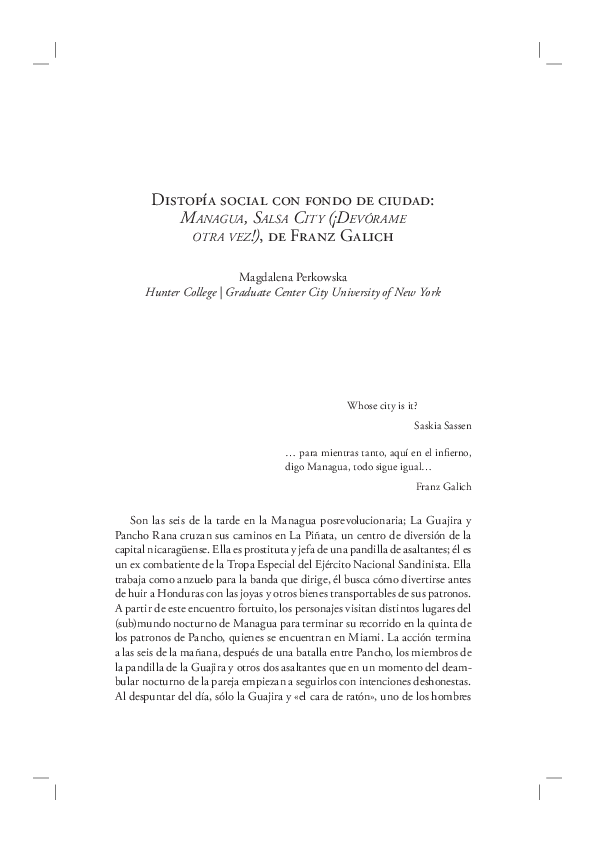 (PDF) Distopia social con fondo de ciudad: Managua, Salsa City ...