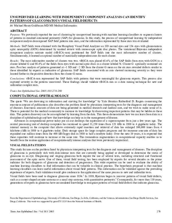 (PDF) Unsupervised learning with independent component analysis can identify patterns of ...