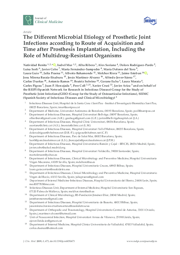 (PDF) The Different Microbial Etiology of Prosthetic Joint Infections ...