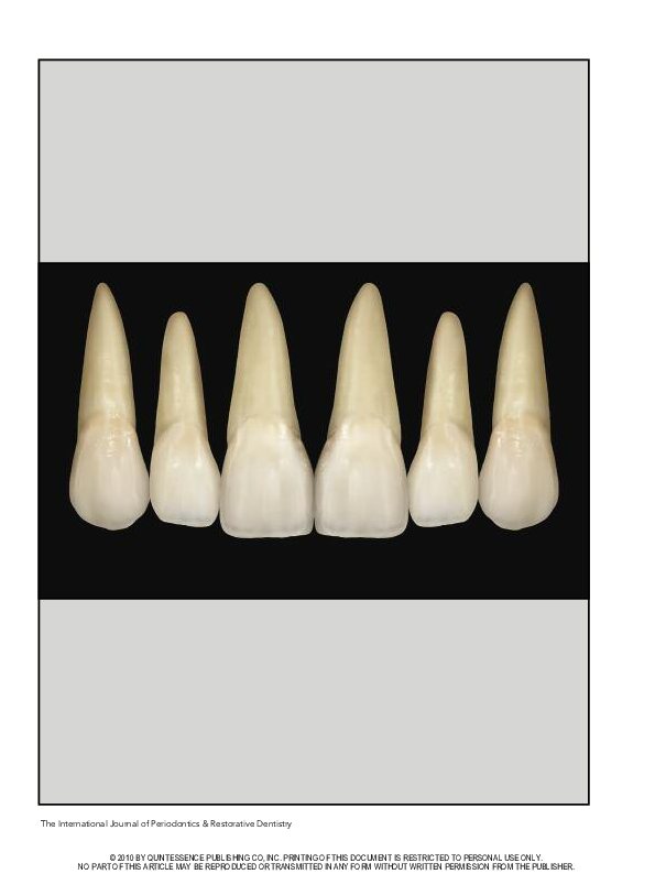(PDF) Proximal contact areas of the maxillary anterior dentition