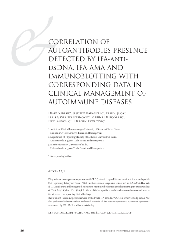 (PDF) Correlation of autoantibodies presence detected by IFA-anti-dsDNA ...