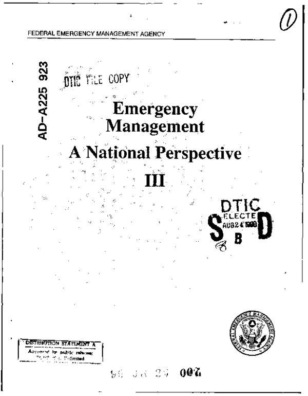 (PDF) Emergency Management: A National Perspective. 3