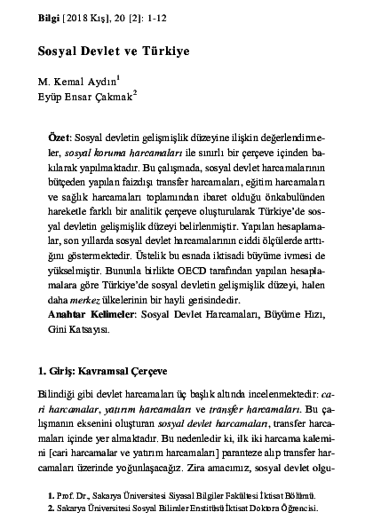 (PDF) Sosyal Devlet ve Türkiye