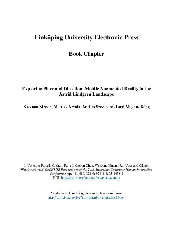 (PDF) Exploring place and direction