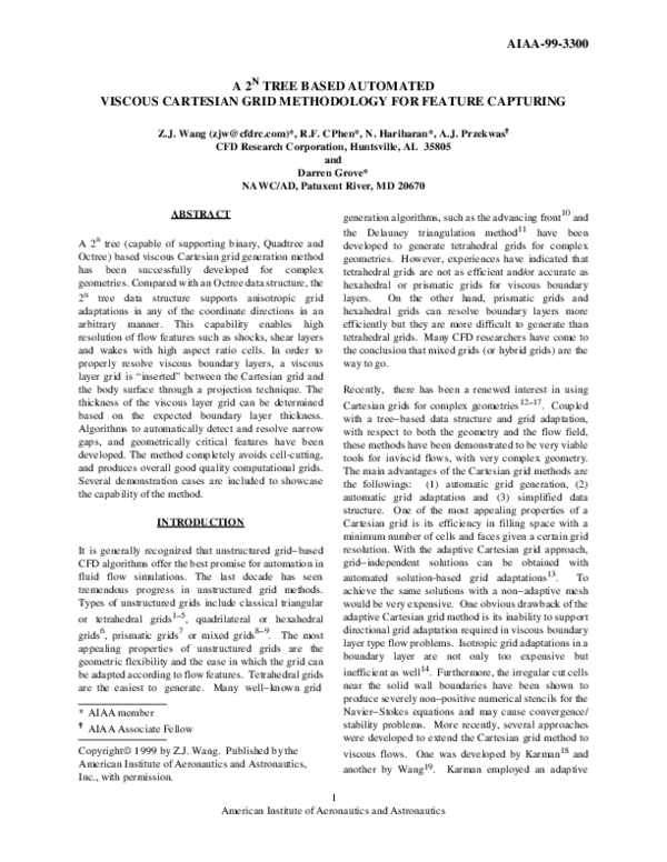 Pdf A 2 Exp N Tree Based Automated Viscous Cartesian Grid Methodology