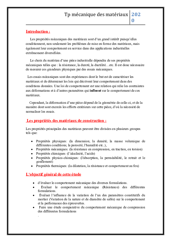 (DOC) Les proprietes mecaniques des materiaux