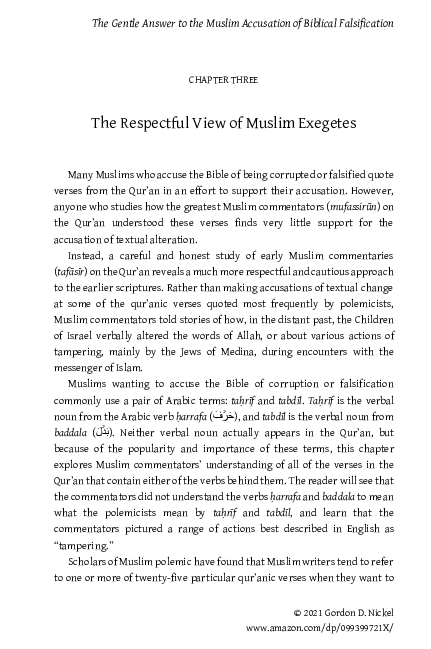 (PDF) The Gentle Answer: Muslim Exegetes' Respectful View of the Bible