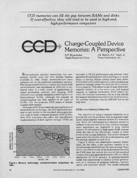 (PDF) CCD Charge-Coupled Device Memories: A Perspective