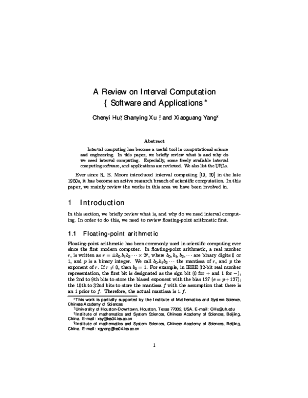 Pdf Interval Computation Software And Applications Review 