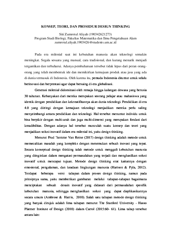 (PDF) KONSEP, TEORI, DAN PROSEDUR DESIGN THINKING