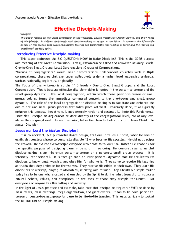 (PDF) Effective Disciple-Making