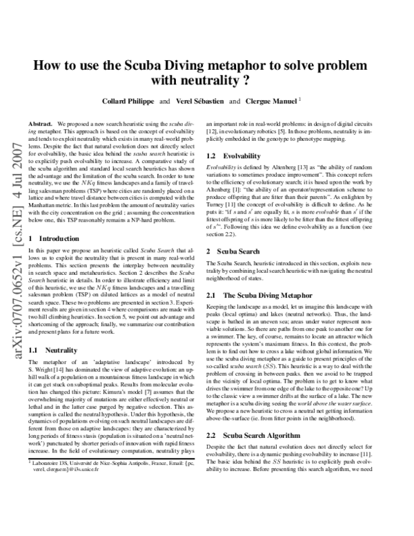 (PDF) How to use the Scuba Diving metaphor to solve problem with ...