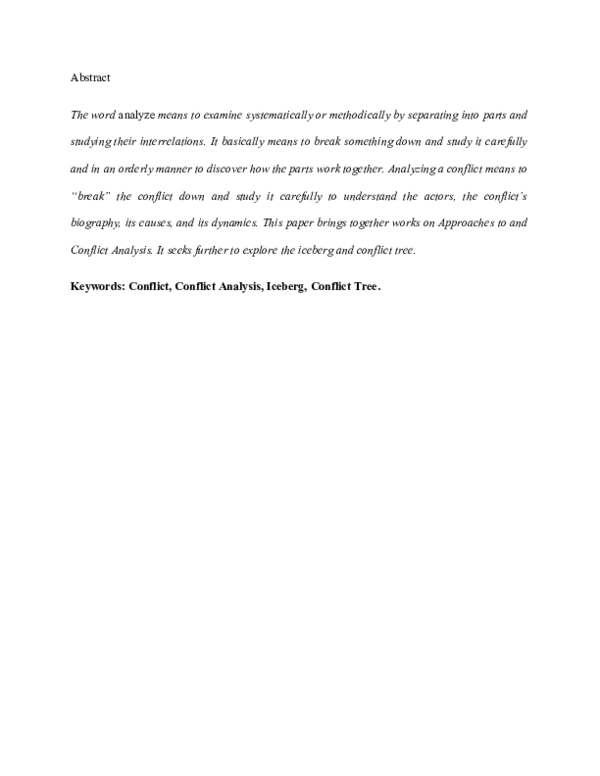 (DOC) Conflict Analysis: The Iceberg and Conflict Tree