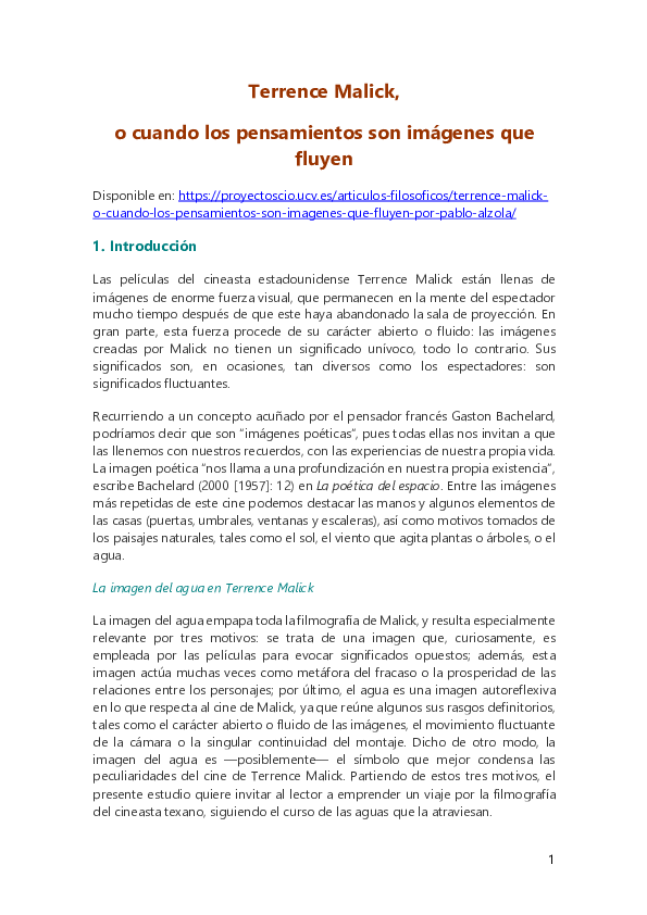 (PDF) Terrence Malick, o cuando los pensamientos son imágenes que fluyen [Spanish]