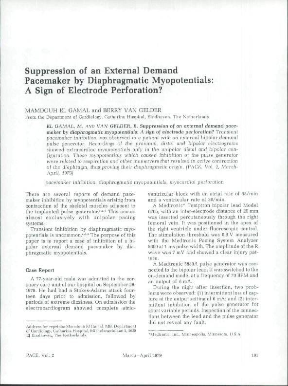 (PDF) Suppression of an External Demand Pacemaker by Diaphragmatic ...