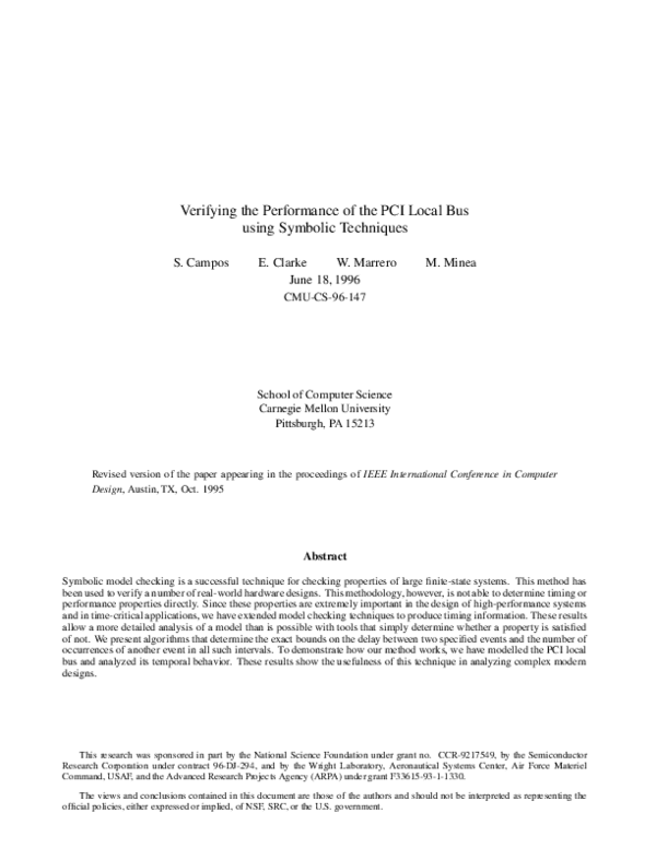 (PDF) Verifying the performance of the PCI local bus using symbolic techniques