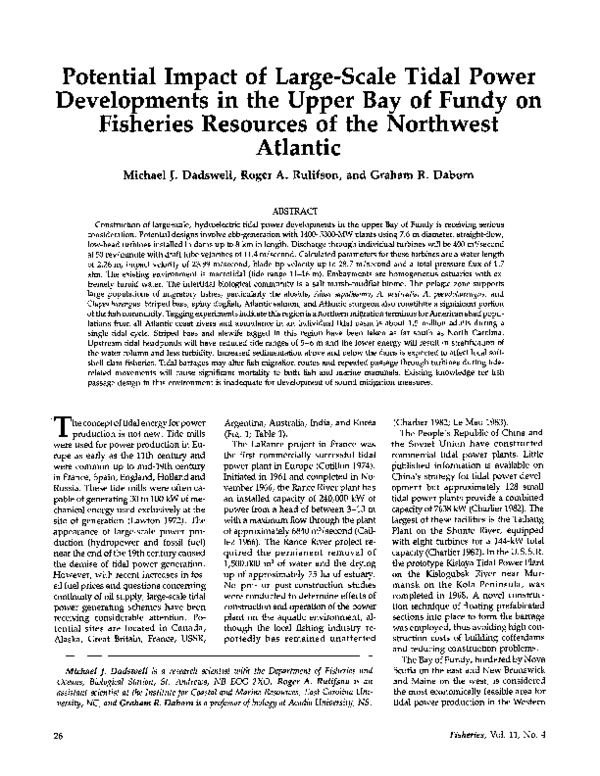 (PDF) Potential Impact of Large-Scale Tidal Power Developments in the ...