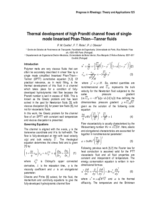 (PDF) Thermal development of high Prandtl channel flows of single-mode ...