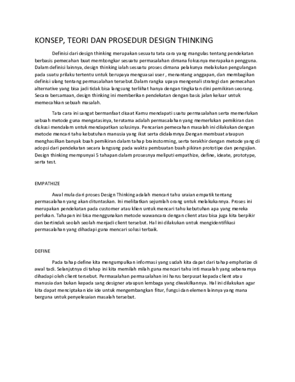 (PDF) KONSEP, TEORI DAN PROSEDUR DESIGN THINKING