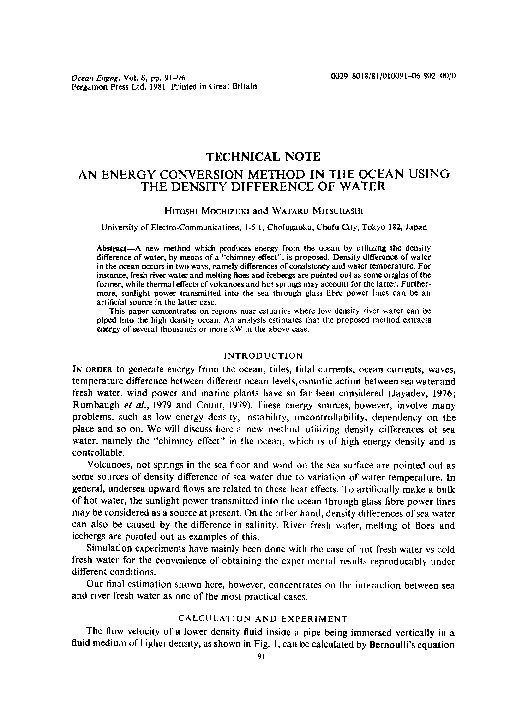 (PDF) An energy conversion method in the ocean using the density ...