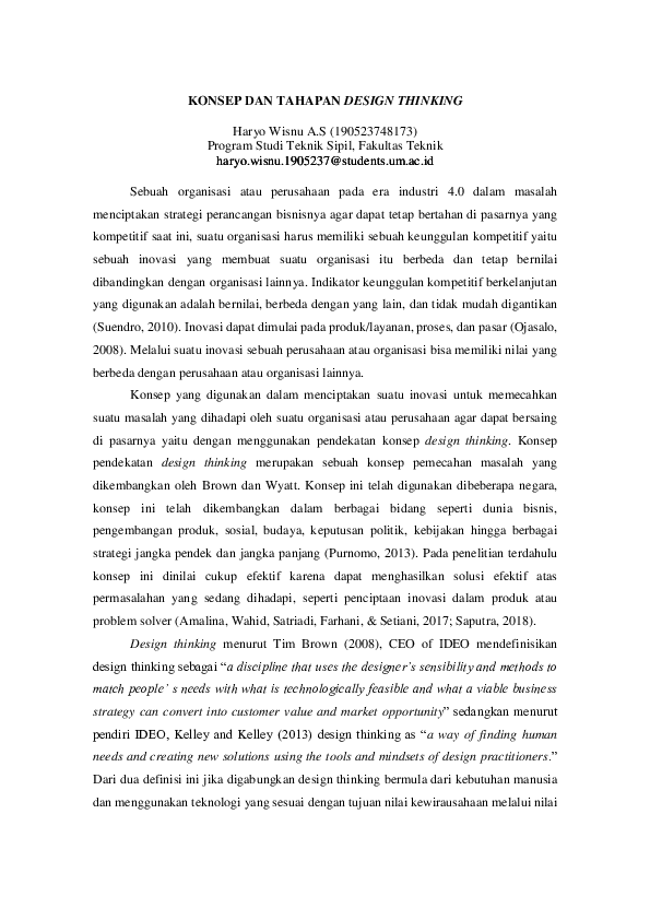 (PDF) Konsep dan Tahapan Design Thinking