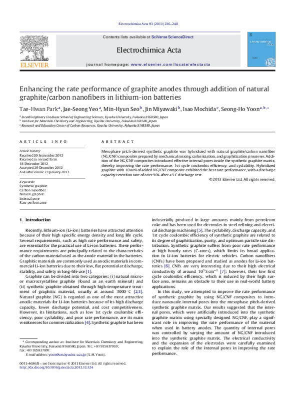 (PDF) Enhancing the rate performance of graphite anodes through ...