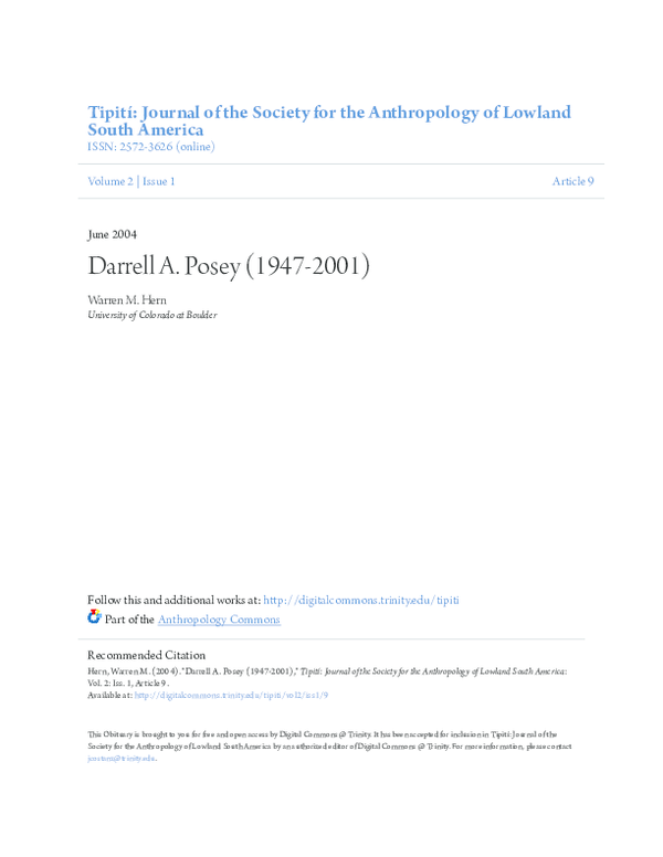 (PDF) Darrell A. Posey (1947-2001)