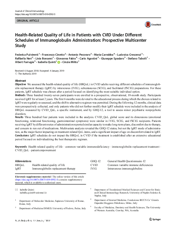 (PDF) Health-Related Quality of Life in Patients with CVID Under ...